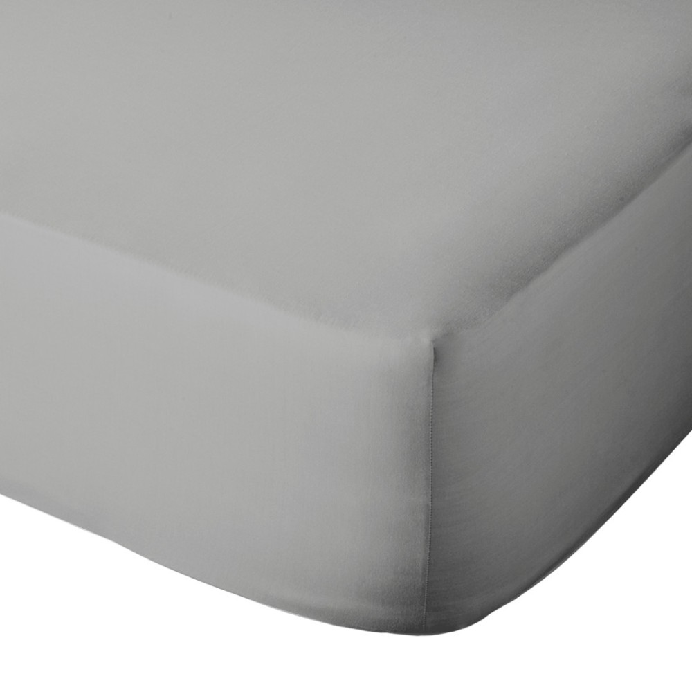 Grey Cotton 200tc Fitted Sheet | Volpes