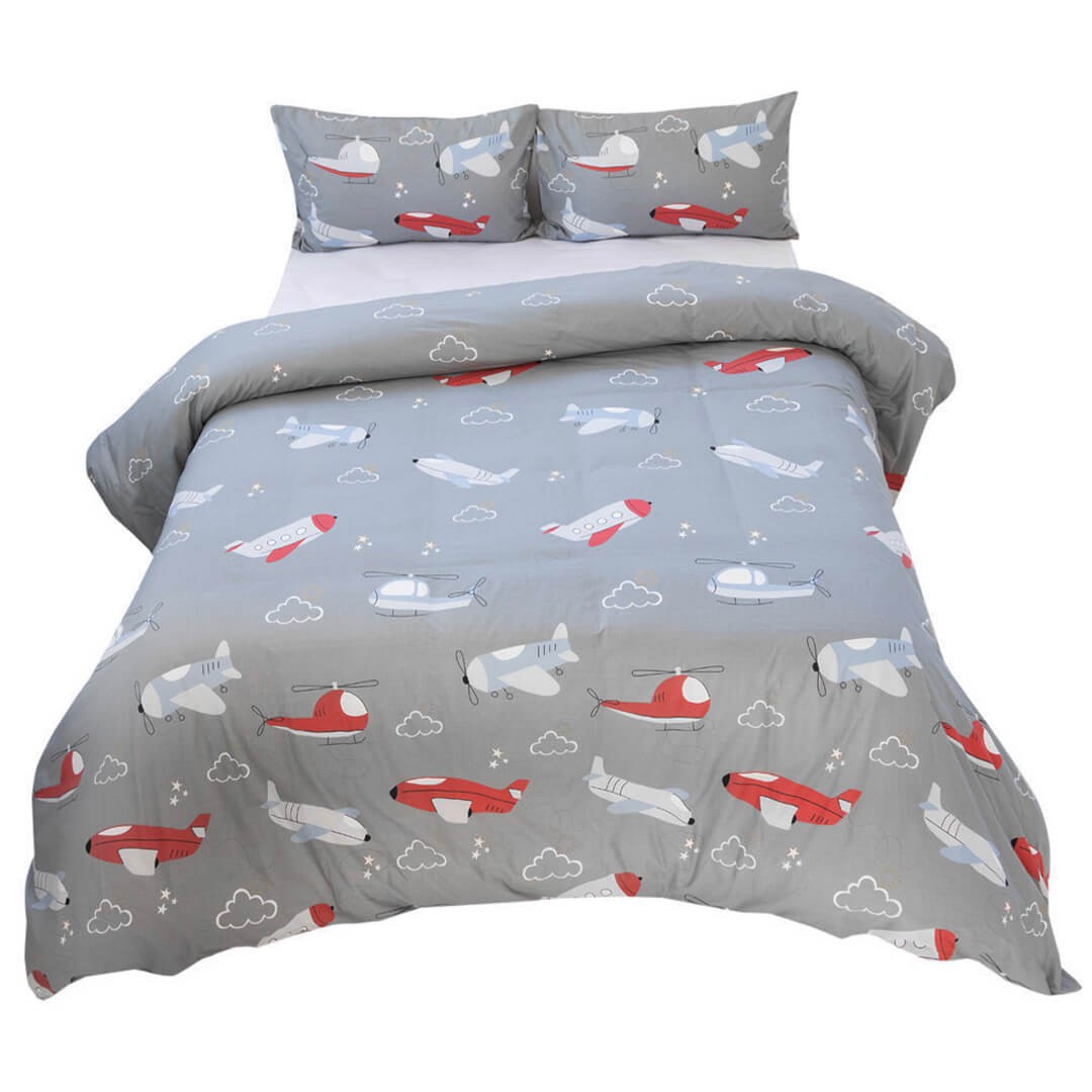 Jumbo Grey Duvet Cover Set | Volpes