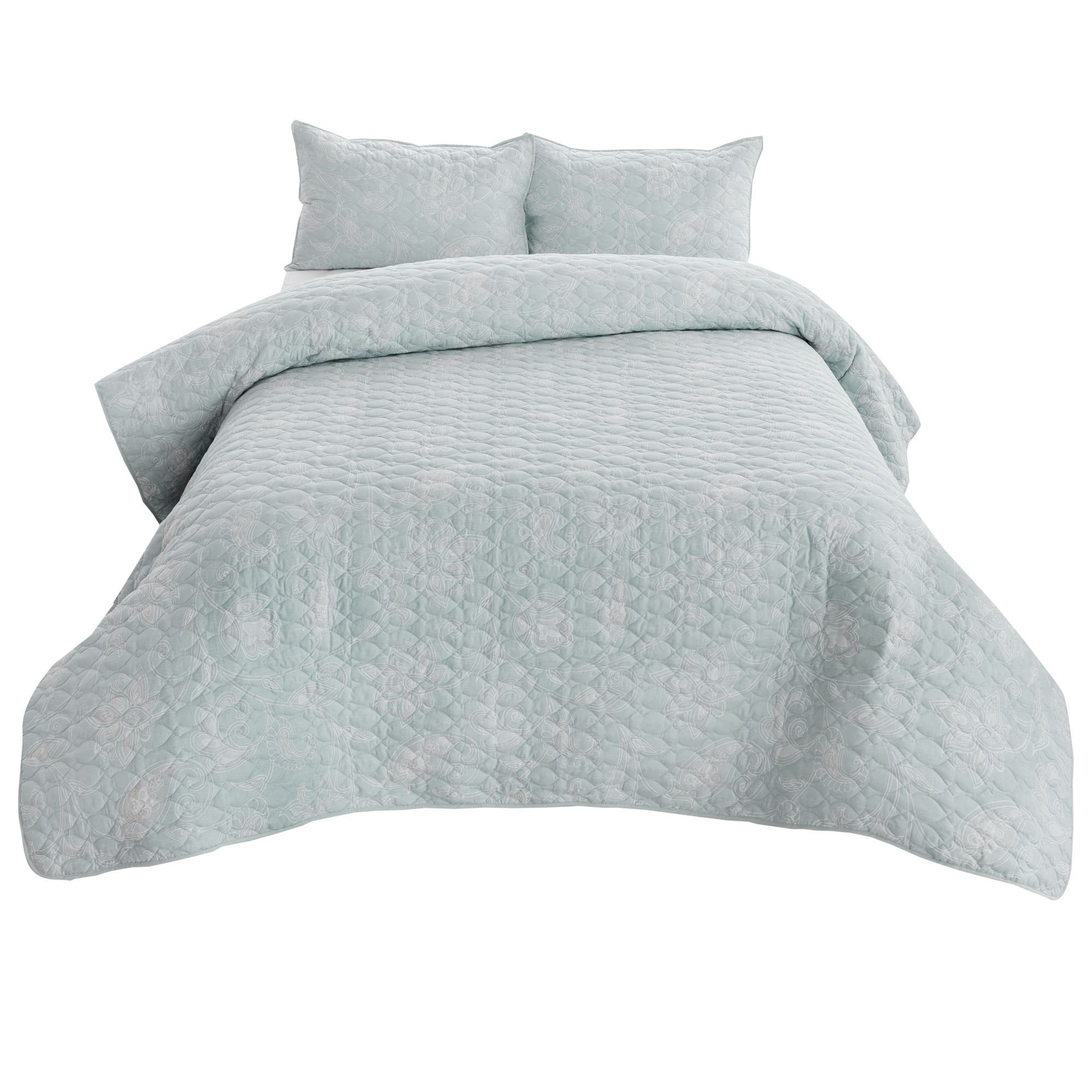 SONYA DUCK EGG QUILT SET | Volpes