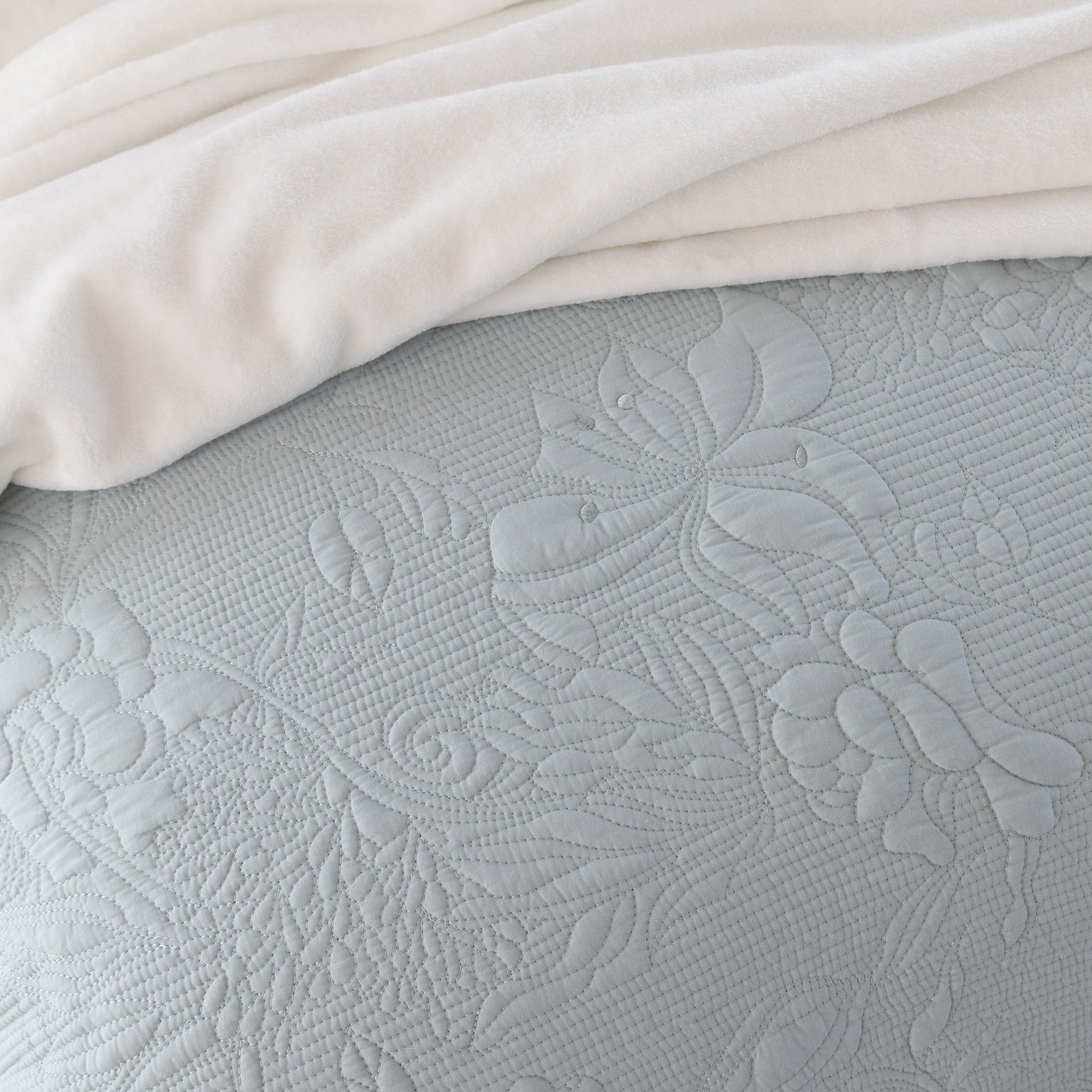 Sophie Duck Egg Quilt Set | Volpes