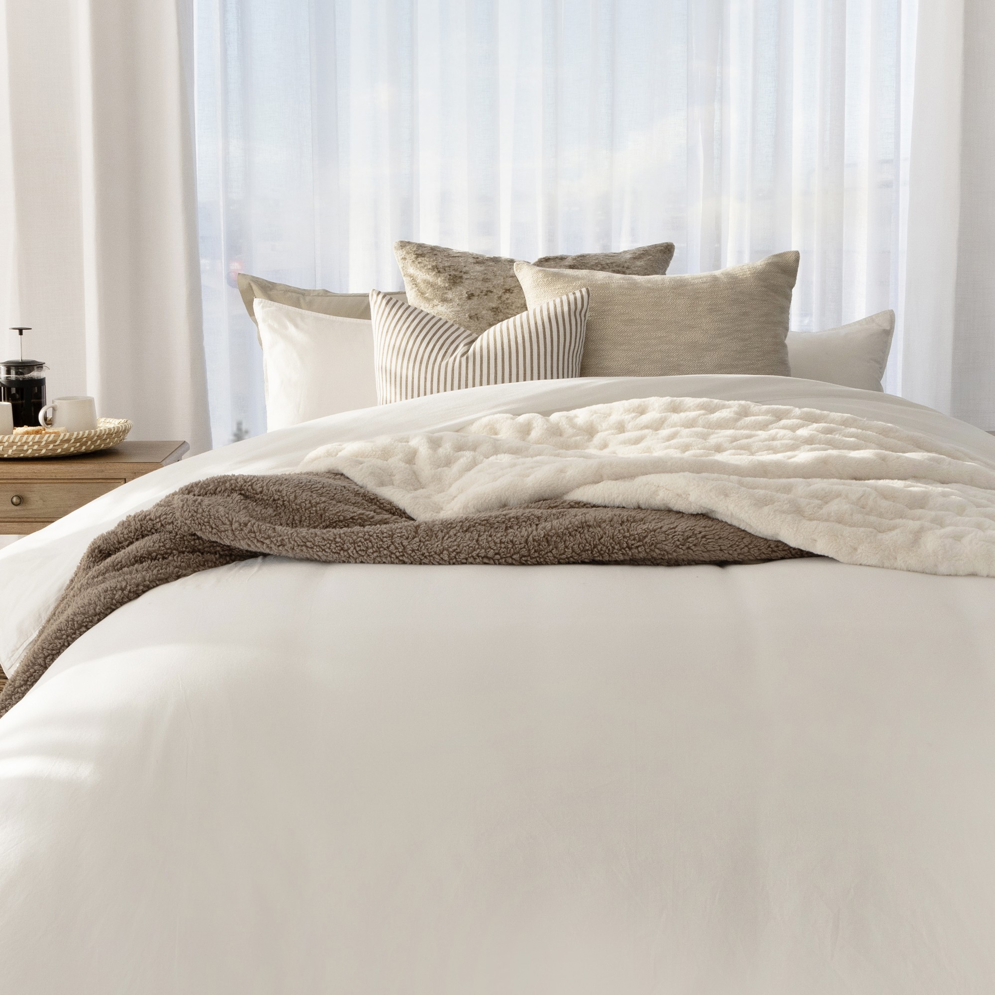 White Washed Cotton Duvet Cover Set | Volpes