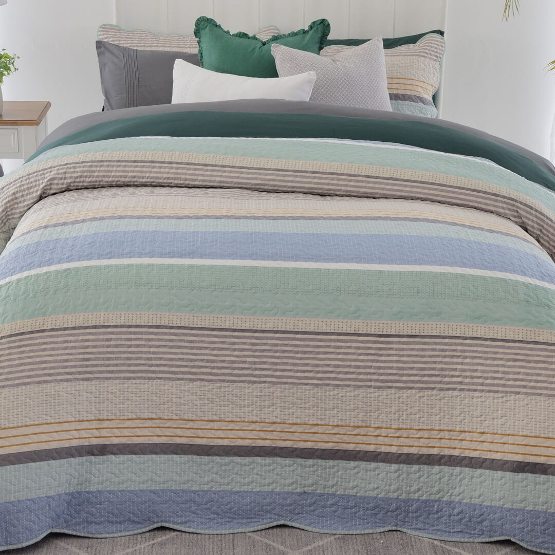 PIPER TEAL QUILT SET | Volpes