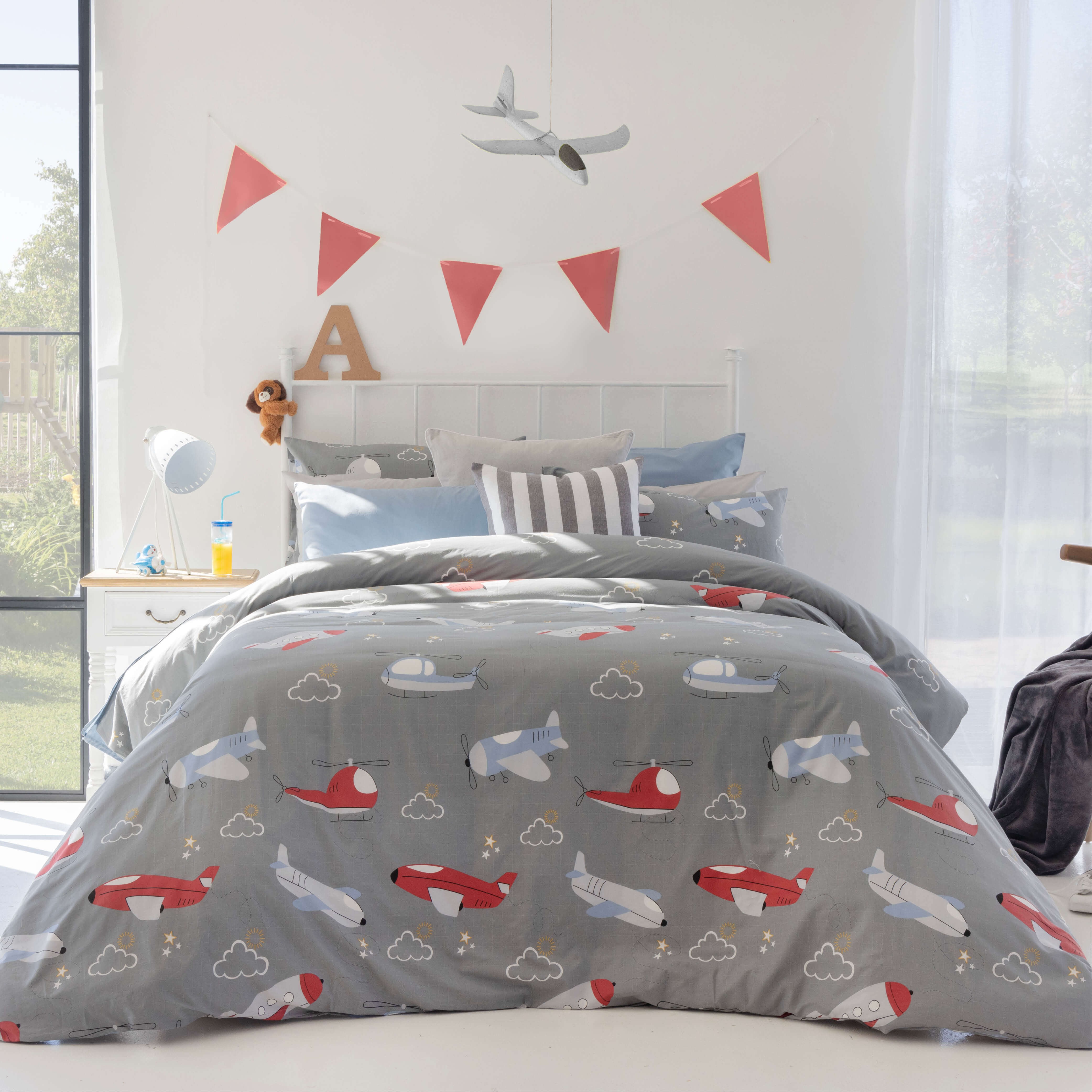 Jumbo Grey Duvet Cover Set | Volpes